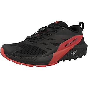 Salomon Men's Sense Ride 5, Black Fiery Red Black, 9