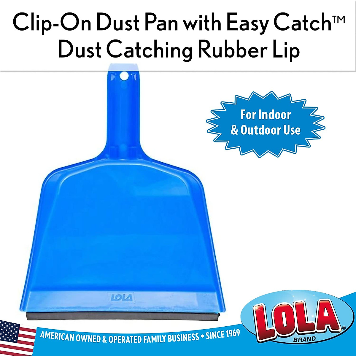 Angle Broom w/Dustpan, Indoor, 9.25" W Head, Smaller Style- Made w/Recycled Soda Bottle Bristles & Polished Aluminum Lightweight 48" L Handle, Includes Swivel Hang Cap for Storage, by LOLA- 1 Pack