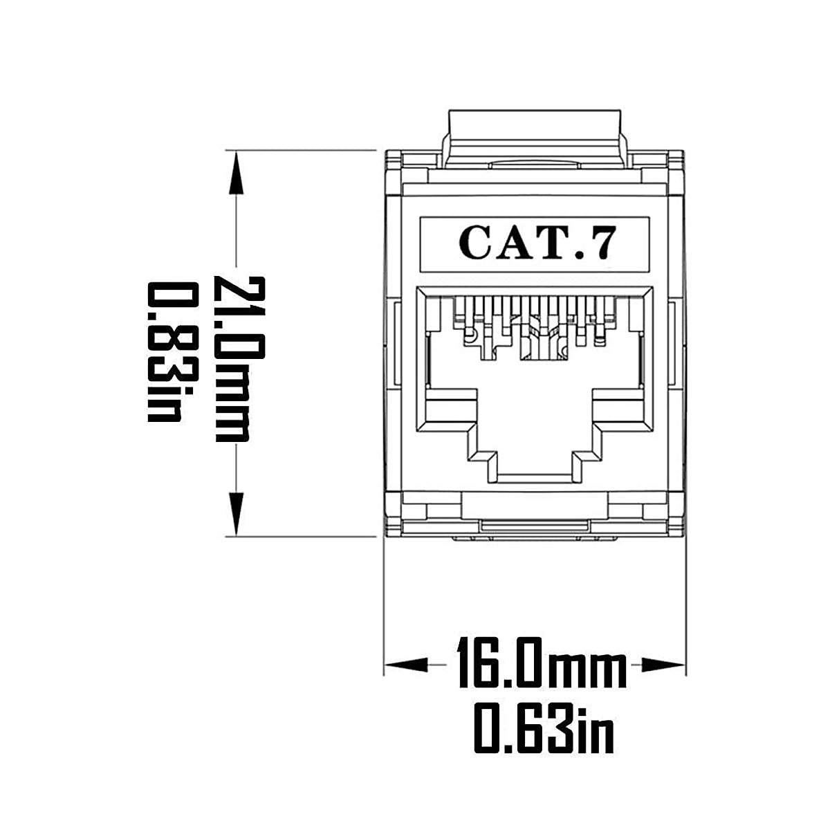 10 Pcs Cat7 Keystone Jack, Cat7 RJ45 FTP Tool-Less Type Zinc Alloy Module Shielded Keystone Jack Adapter 10 Gigabit Modular Jack