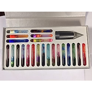 Aura-Soma Light Projector Light Pen Set with Crystal Attachment and 22 Bottle Colours has been developed to bundle the Aura-Soma colour energies in the fine energy field
