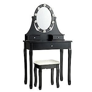 NJSV Vanity Set Makeup Dressing Table 3 Drawers Shuq Vanity Desk Makeup Vanity Side Tables Bedroom Vanity Table Portable Desk Vanity Set