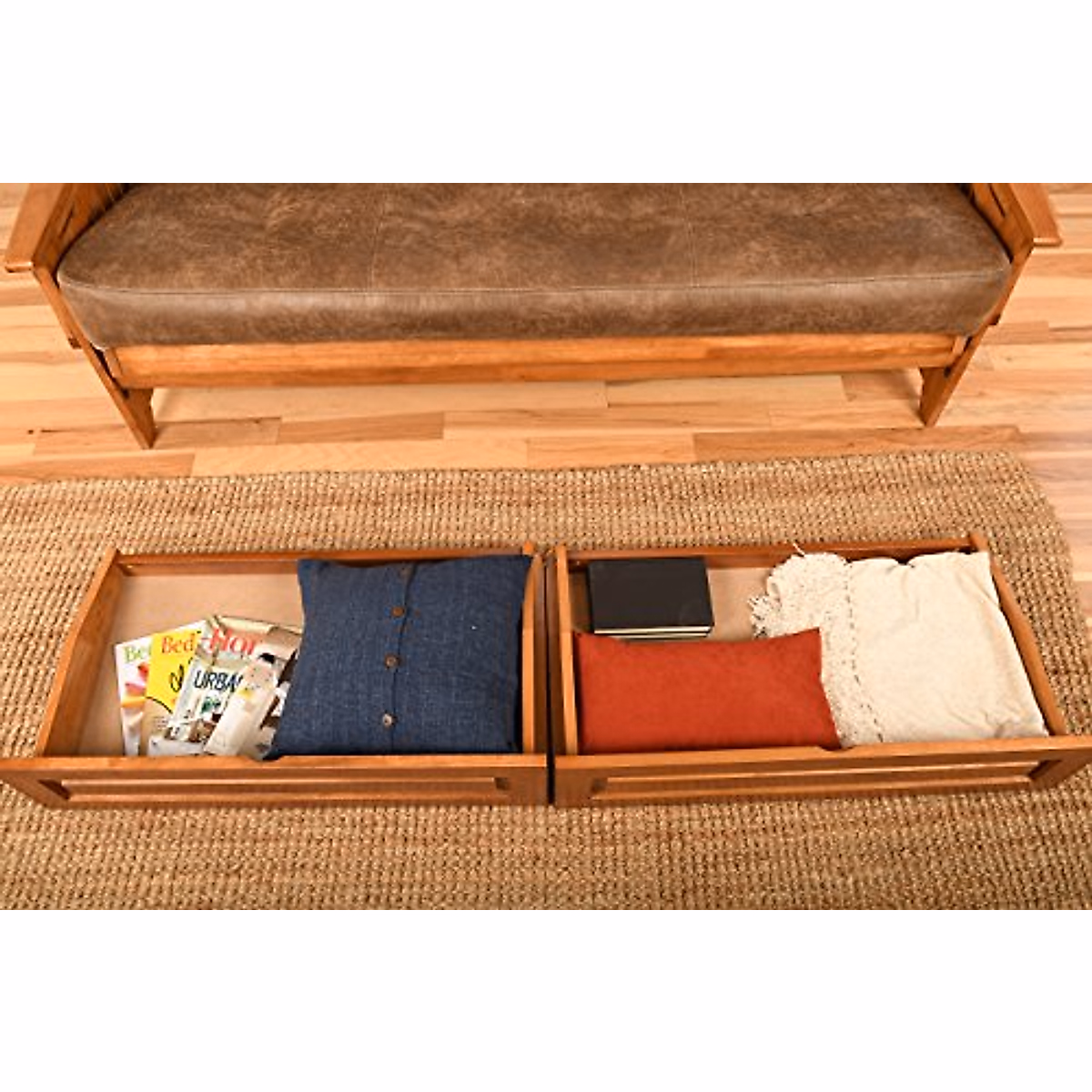 Kodiak Furniture Phoenix Futon in Barbados Finish, Full, Suede Peat