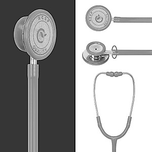 RCSP Micro Adjustable Stethoscope For Doctors And Medical Student, Adult | Light weight Chest Piece with Flexible Single head Stainless Steel (GREY)