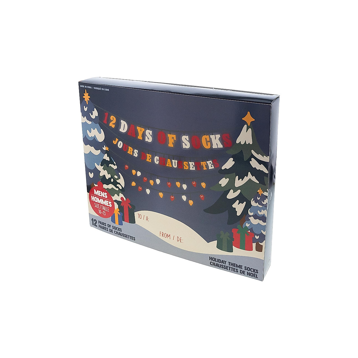 Gertex Men's 12 Days of Socks Holiday Christmas Advent Calendar Gift Box