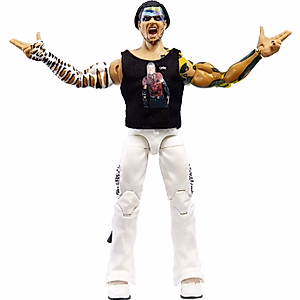 Mattel WWE Ultimate Edition Action Figure & Accessories Set, Jeff Hardy 6-inch Collectible with 30 Articulation Points, Swappable Pieces & Entrance Gear