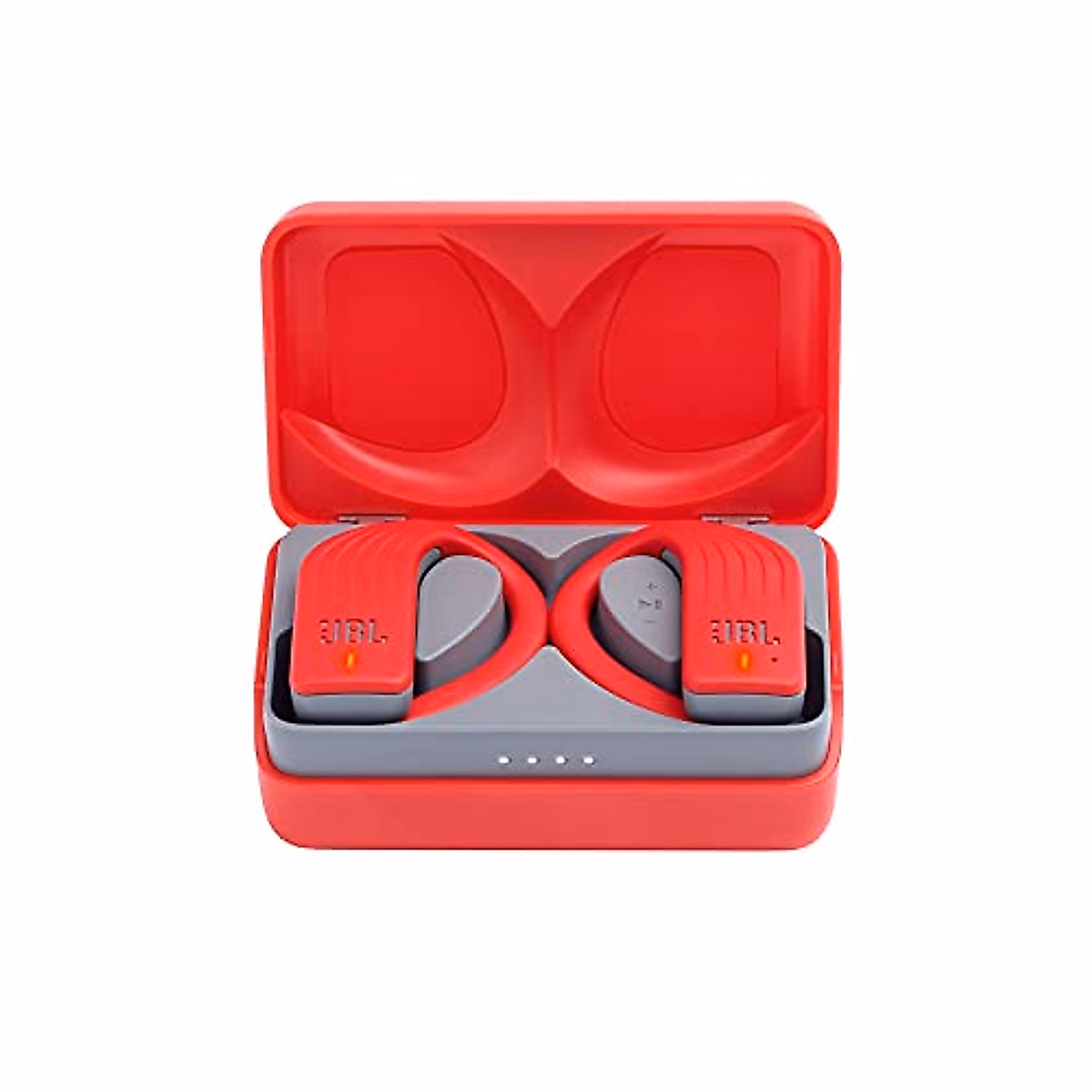 JBL ENDURANCE PEAK - True Wireless Earbuds, Bluetooth Sport Headphones with Microphone, Waterproof, up to 28 Hours Battery, Charging Case and Quick Charge, Works with Android and Apple iOS (red)