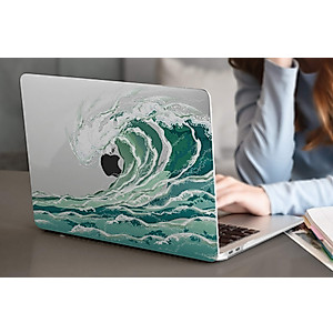 Batianda MacBook Air 13 Inch Case 2020 2019 2018 Release A2337 A2179 A1932,Pattern Clear Hard Case Shell Cover with Keyboard Cover & Screen Protector for New MacBook Air 13 Retina & Touch ID (Wave)
