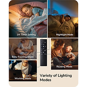 EDISHINE Modern Corner Floor Lamp, 65" Minimalist Pole Lamp with Remote, Dimmable Tall Reading Light for Living Room, Bedroom, Office, 9W LED Bulb Included (Black)