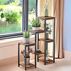 VonDream 3 Tier 7 Potted Plant Stand Indoor, Plant Stands for Indoor Plants Multiple, Corner Plant Shelf for Living Room, Tiered Plant Holder, Metal Plant Table
