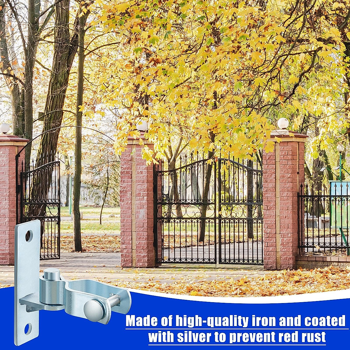 Dunzy 4 Pcs Heavy Duty Wall Mount Gate Hinge Pipe Gate Hinge Chain Link Fence Pressed Steel Chain Link Fence Frame Outdoor Hardware