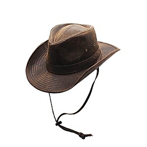 Weathered Outback Outdoorsmen Shapeable Hat, Silver Canyon, Brown, Large