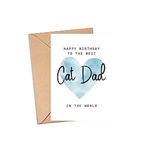 MoltDesigns Happy Birthday To The Best Cat Dad In The World Card - Cat Dad Birthday Card - Cat Dad Card - Father's Day Gift - Happy Birthday Card