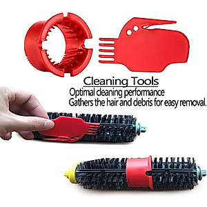 ECOMAID Replacement Parts Kit Compatible for iRobot Roomba 675 677 671 655 645,3 Bristle,8 Filters,8 Side Brush and Flexible Beater Brush,Cleaning Tool and Screw