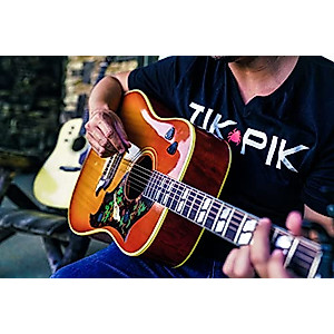 TIK PIK 6-Pack Guitar Picks for Acoustic & Bass Guitars | As Seen On Shark Tank | Black Medium Gauge 0.71mm