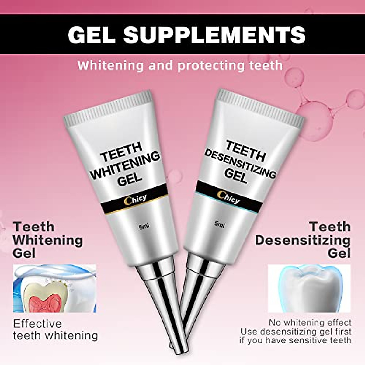 CHICY 2023 Upgraded Teeth Whitening Kit – Latest White Edition, Advanced Home Dental Whitening System with LED Light, Carbamide Peroxide Gel, Custom Trays - Safe, Effective, and Fast Results