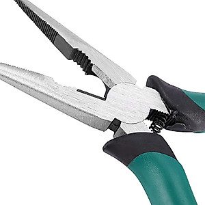 ZEONHEI 12 PCS 6.5 Inch Spring Needle Nose Pliers, Heavy Duty Steel Nose Side Cutting Pliers Nonslip Rubber Handle Wire Cutter for Crimping Looping Shearing