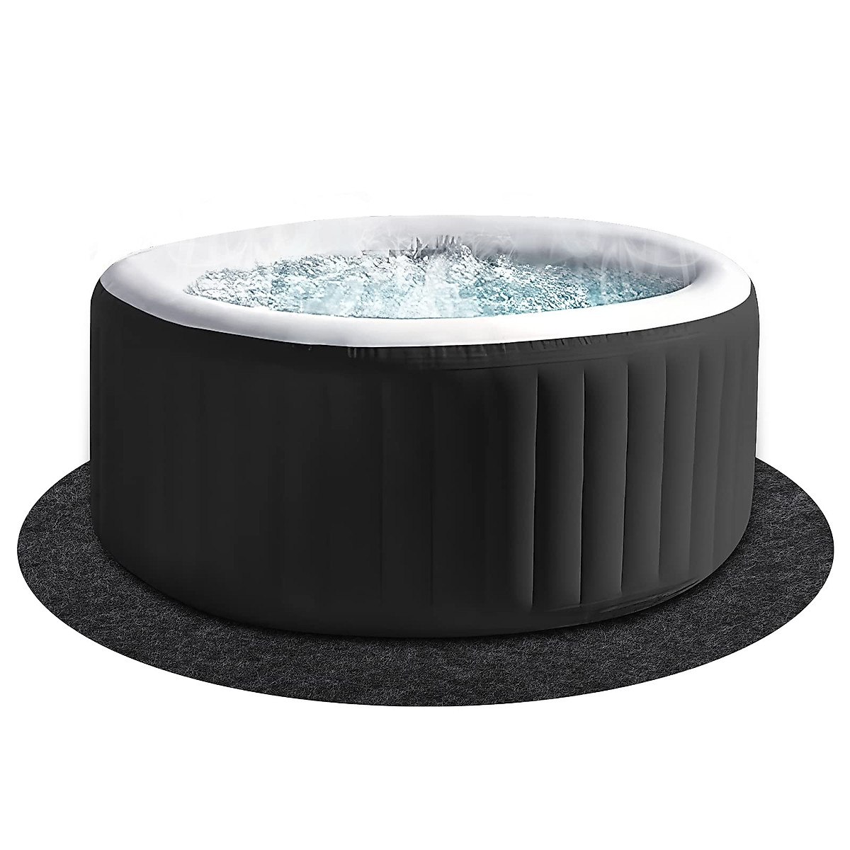 NOVWANG 72 Inch Hot Tub Mat, Large Washable Above Ground Protector Thickening Pad Water Absorb with Slip-Proof Backing, Inflatable Hot Tub Accessories for 71" Dia Below Outdoor Indoor Hot Tubs