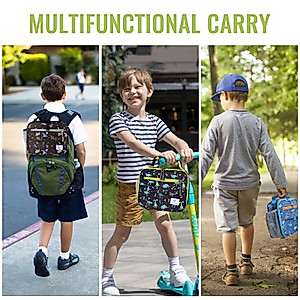 Genteen Lunch Box Kids, Prints Insulated Lunch Bag Kids Boys Girls,Soft Bag Mini Cooler Back to School Thermal Meal Tote Kit Lunch Box for School,Work,Outdoor - Dinosaur