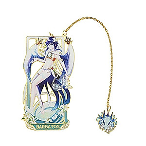 Eddie Munson Genshin Impact Metal Bookmarks - TARTAGLIA Anime Figure Design - Gift for Book Lovers and Game Fans (BARBATOS)