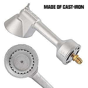Roastove High Pressure Propane Cast-Iron Replacement Round Burner Head, Propane Burner Head with Brass Fitting Orifice