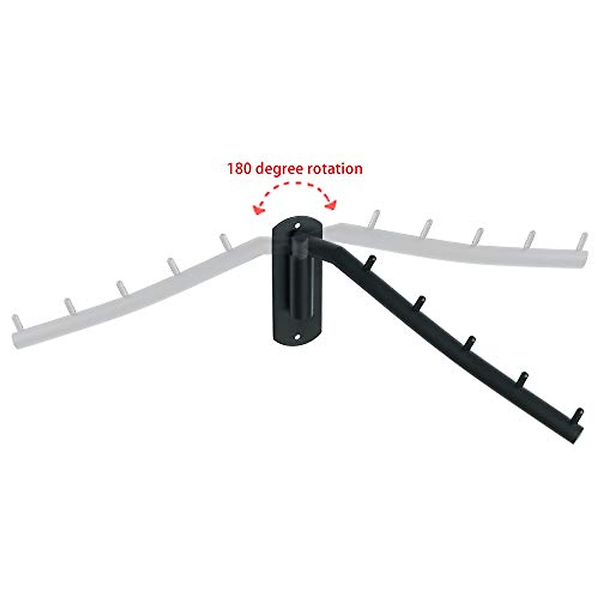 Alise Garment Rack Folding Clothes Hanger Rack Stainless Steel Black Garment Hooks,Clothing and Closet Rod Storage Organizer for Laundry Room Bedrooms Bathrooms,Pack of 2