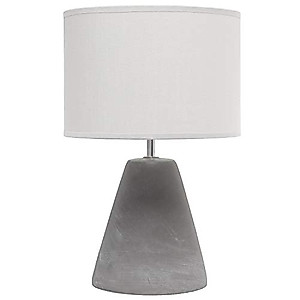 Simple Designs LT2059-GRY Pinnacle Concrete Table Lamp, Gray