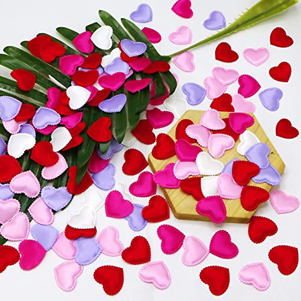 400 Pieces Valentines Day Heart Table Confetti Decoration, Love Heart Shaped Sponge Petal, Romantic Decor for Tables Valentine Confetti Wedding Decoration Supplies (Red, Pink, White, purple)