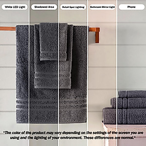 Grey 4-Pack Washcloths Set - 100% Ring Spun Turkish Cotton, Premium Quality Flannel Face Towel - Cloth - Highly Absorbent and Soft Feel Fingertip Towels, Wash Cloths For Your Face and Body
