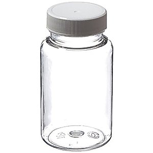 Qorpak PLC-06591 Packer Bottle with 38-400 White Polypropylene SturdeeSeal, Polyethylene Foam Lined Cap, 4 oz, Clear (Pack of 48)