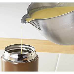 Yoshikawa PD3007 Stainless Steel Dripless Pourer, Snow Flat Pot, One Hand Pot, 7.9 inches (20 cm), 6.1 gal (2.3 L), For Both Induction and Gas Fires, Made in Japan