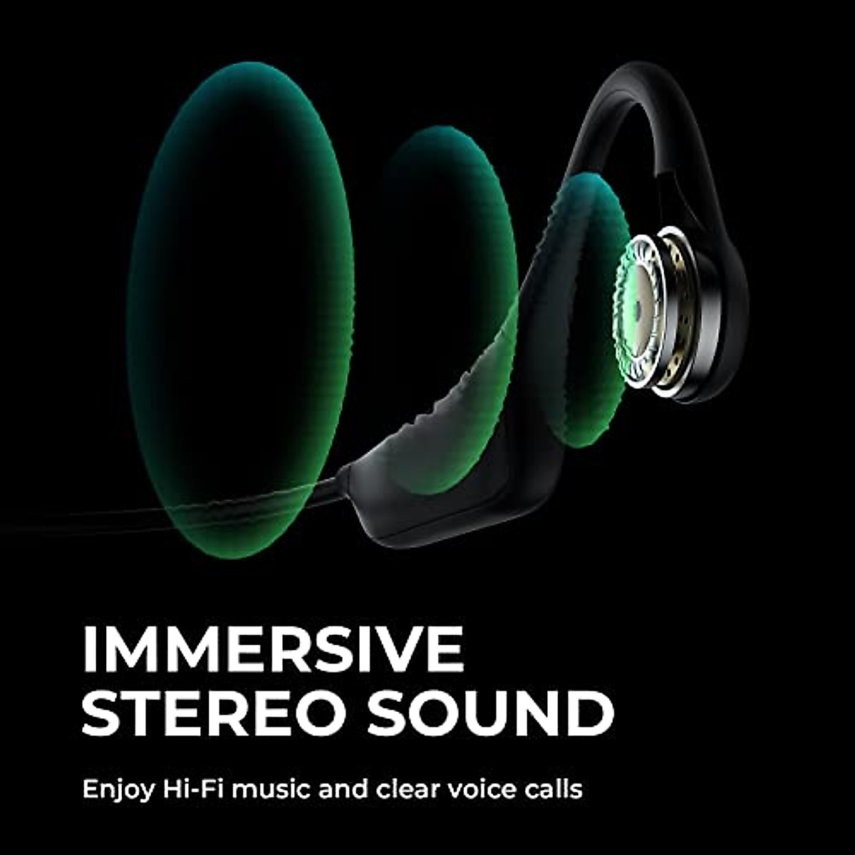 BEARTAIN Bone Conduction Headphones, Wireless Open Ear Headphones Bluetooth 5.0 with Cool Smart Breathing Light, IPX7 Waterproof Sweatproof Workout Headphones Built-in Mic for Fitness Sport