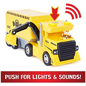 Paw Patrol, Rubble 2 in 1 Transforming X-Treme Truck with Excavator Toy, Crane Toy, Lights and Sounds, Action Figures, Kids Toys for Ages 3 and up