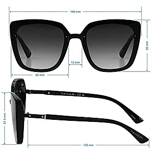 TAHARI womens Th769 Cat Eye UV Protective Women s Sunglasses Wear Year Round Elegant Gifts for Women 62 mm, Black