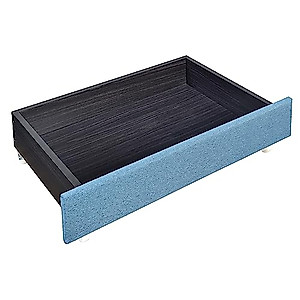 Queen Platform Bed with Headboard,Upholstered Linen Wood Bed Frame with Two Storage Drawers for Kids Girls Boys Teens Adults, No Box Spring Needed(Blue)