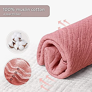 Lulu moon Baby Muslin Bibs - 100% Cotton for Teething Drooling Girls Boys, 8 Pack (Cream)