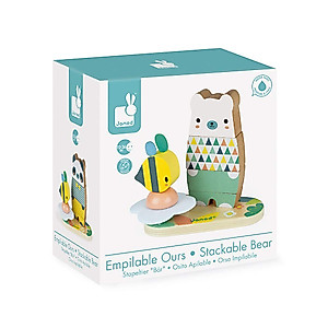 Janod Pure 2-in1 Wood Stackable Bear - 12+ Months - J05156