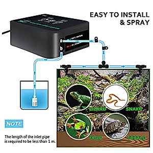 LLSPET Reptile Humidifiers Intelligent Spray System, Automatic Sprayer for Vivarium Tank with Timing Controller, Adjustable 360°Misting Nozzles