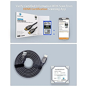 8K HDMI 2.1 Cable 6.6ft 48Gbps, Ultra High Speed HDMI Cable, 4K HD 120Hz 144Hz 2K 240Hz Gaming HDMI Cable 2.1 Certified, eARC HDCP 2.2&2.3 HDR 10+ Dolby Compatible with PS5/Xbox Series X/Apple TV 4K