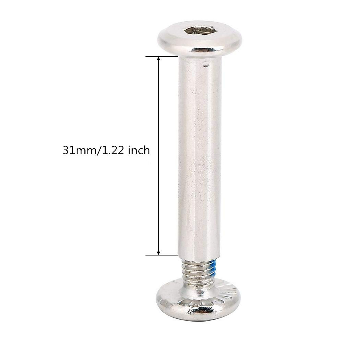 Skate Screws, 10Pcs 31mm Inline Skate Axle Metal Skate Screws, Inline Skate Skating Screws Kit, Skate Replacement Screws for Repairing Changing Skates