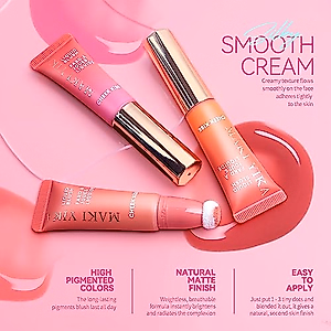 Liquid Blush Wand, Matte Face Blushes Beauty Wand with Cushion Applicator, Lightweight Pink Blush Natural Pearl Finish, Smooth Creamy Fomula (3# desert rose)