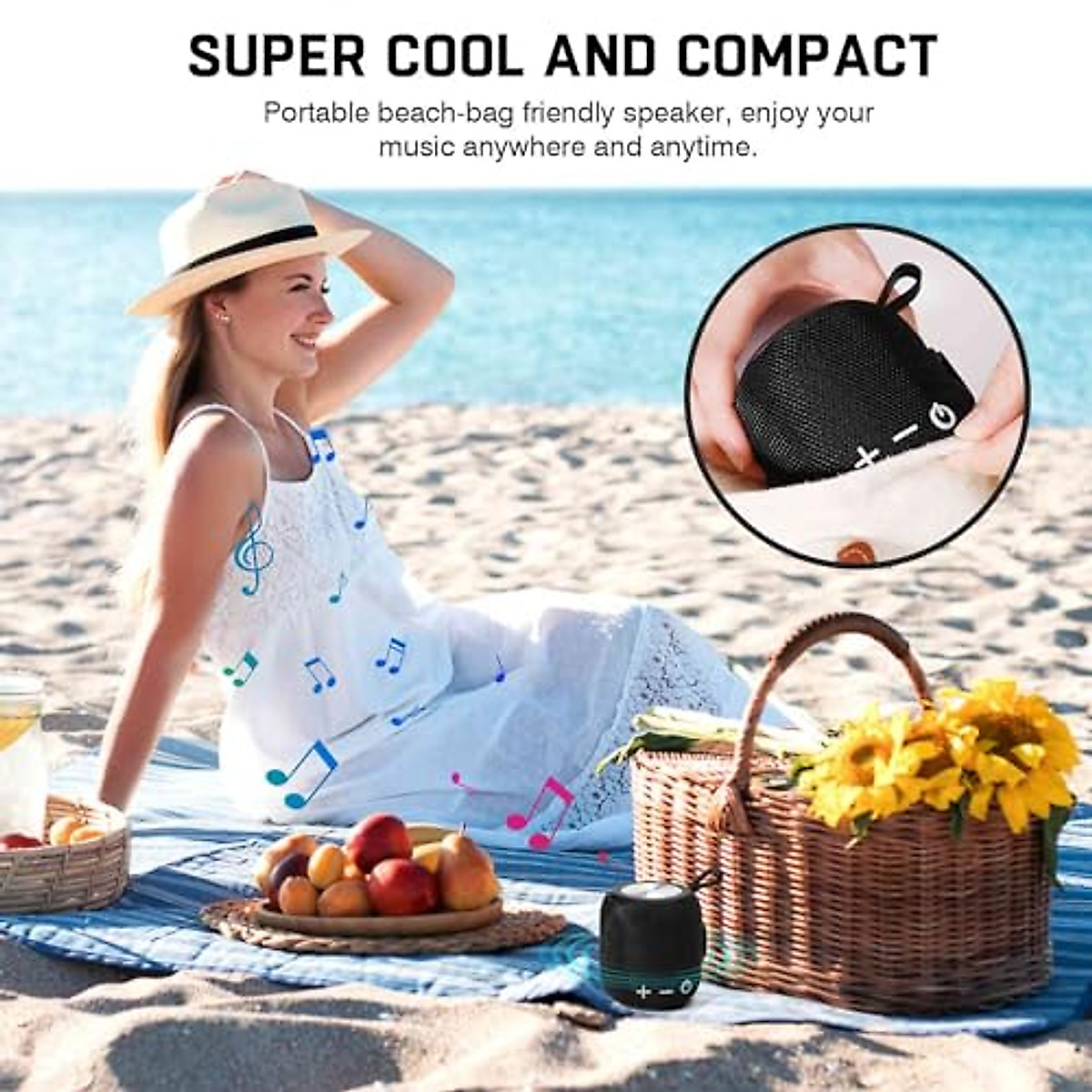 UrbanX Bluetooth Speaker: Powerful Stereo Sound, IPX7 Waterproof, True Wireless Stereo Pairing, Portable Design, Latest Bluetooth V5.2 - Perfect for Mini (2019), Beach, Outdoor, Home, Parties- Blue