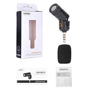 comica CVM-VS07 Mini Shotgun Microphone, 3.5mm TRRS Cardioid Condenser Mic with Excellent Shielding, Flexible Camera Mic for Smartphones, Tablet, Cameras, Gopro 7/8, Laptops and Wireless Mic System
