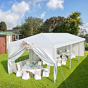 Devoko 10'x30' Outdoor Party Tent, Heavy Duty Canopy Event Wedding Tent for Parties Backyard Patio, White