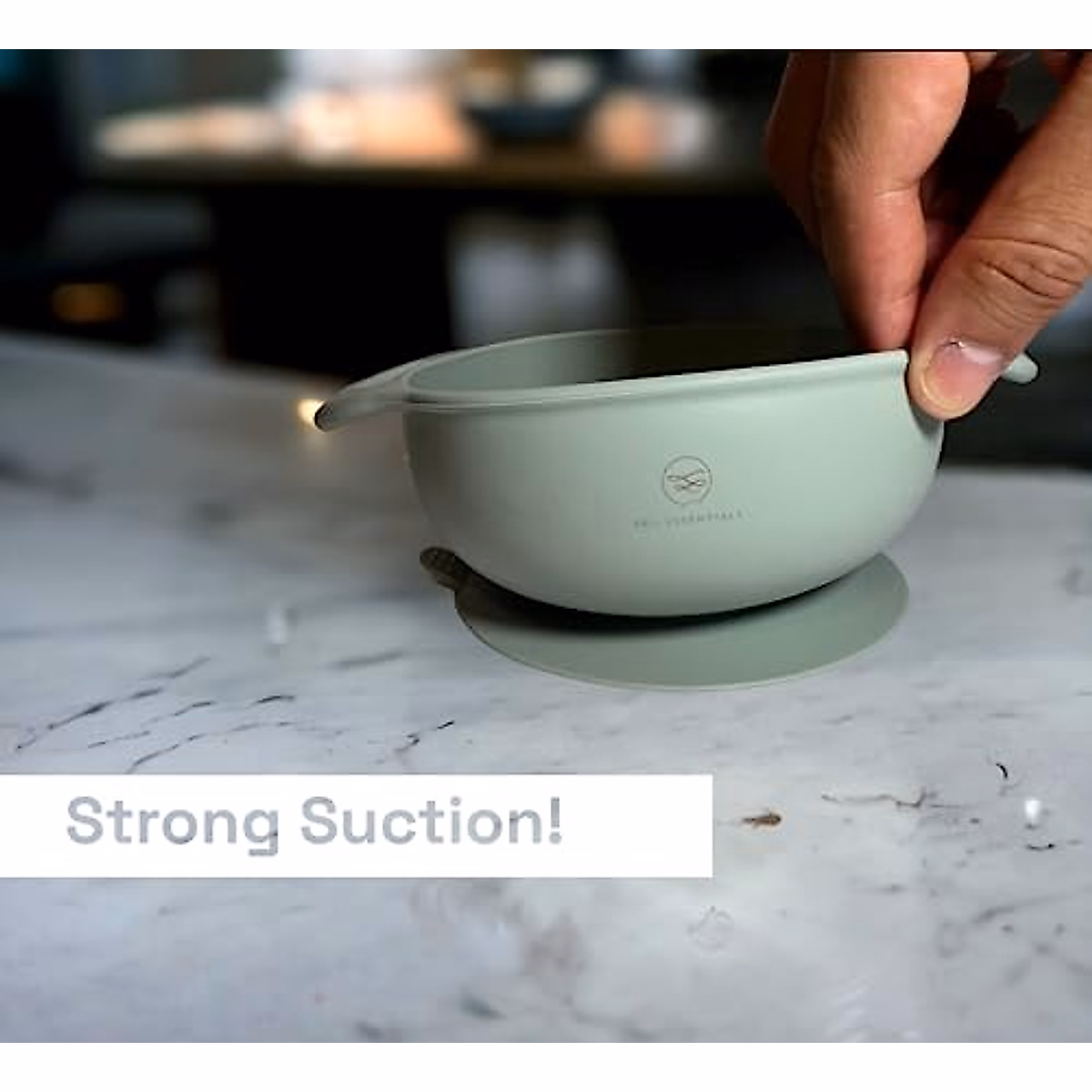 S & M Baby/Toddler Feeding Set - 5 piece silicone set - includes bib, suction bowl, plate, fork & Spoon- Great start to lead weaning (Baby blue)