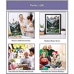 Paint by Number Mountains waterfall DIY Painting On Canvas, Paintwork with Paintbrushes Acrylic Paints,Perfect for Paint by Numbers for Adults and Kids Students Beginner, for Home Wall Decor16x20 Inch