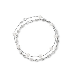 Ross-Simons 7-7.5mm Cultured Pearl and Sterling Silver Jewelry Set: 2 Anklets. 10 inches