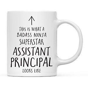 Andaz Press Funny 11oz. Ceramic Coffee Tea Mug Gift, This is What a Badass Ninja Superstar Assistant Principal Looks Like, 1-Pack, Birthday Christmas Gift Ideas