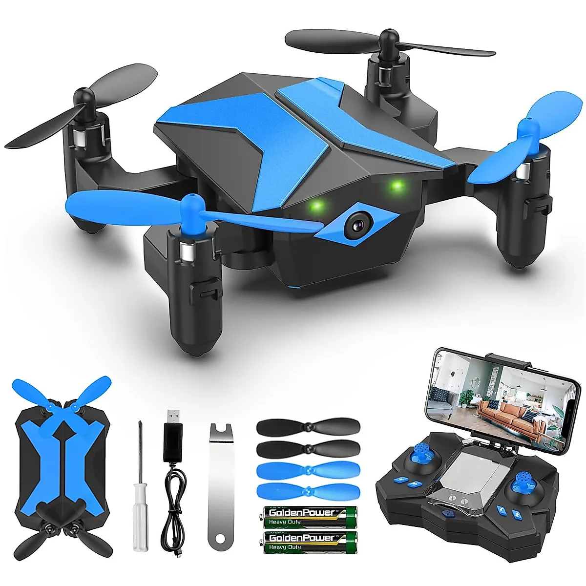ATTOP Mini Drone for Kids with FPV Camera, Toys Gifts for Boys Girls with Voice Control, 3D Flips, Altitude Hold, Headless Mode, One Key Start, Trajectory Flight, RC Quadcopter Foldable Kids Drone