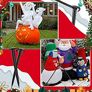 7 Inch Plastic Yard Stakes Inflatables Heavy Duty Plastic Stakes for Tent Ground Garden Stakes Replacement Outdoor Fence Lawn Pegs Landscape Staples for Christmas Decorations (Black, 100 Pcs)