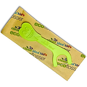 Clean Idea Kids Ecofloss Individually Wrapped - 150 Floss Picks - Flosser for Kids - Individually Packaged Floss Picks